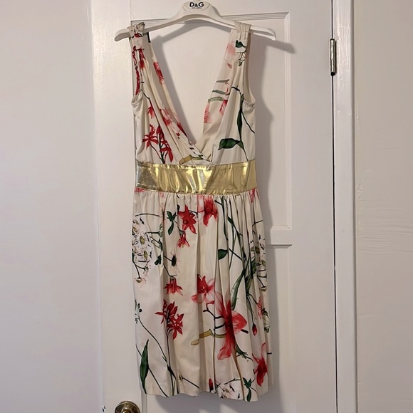 D&G | Dresses | Vintage Authentic Dg Floral Gold Dress | Poshmark